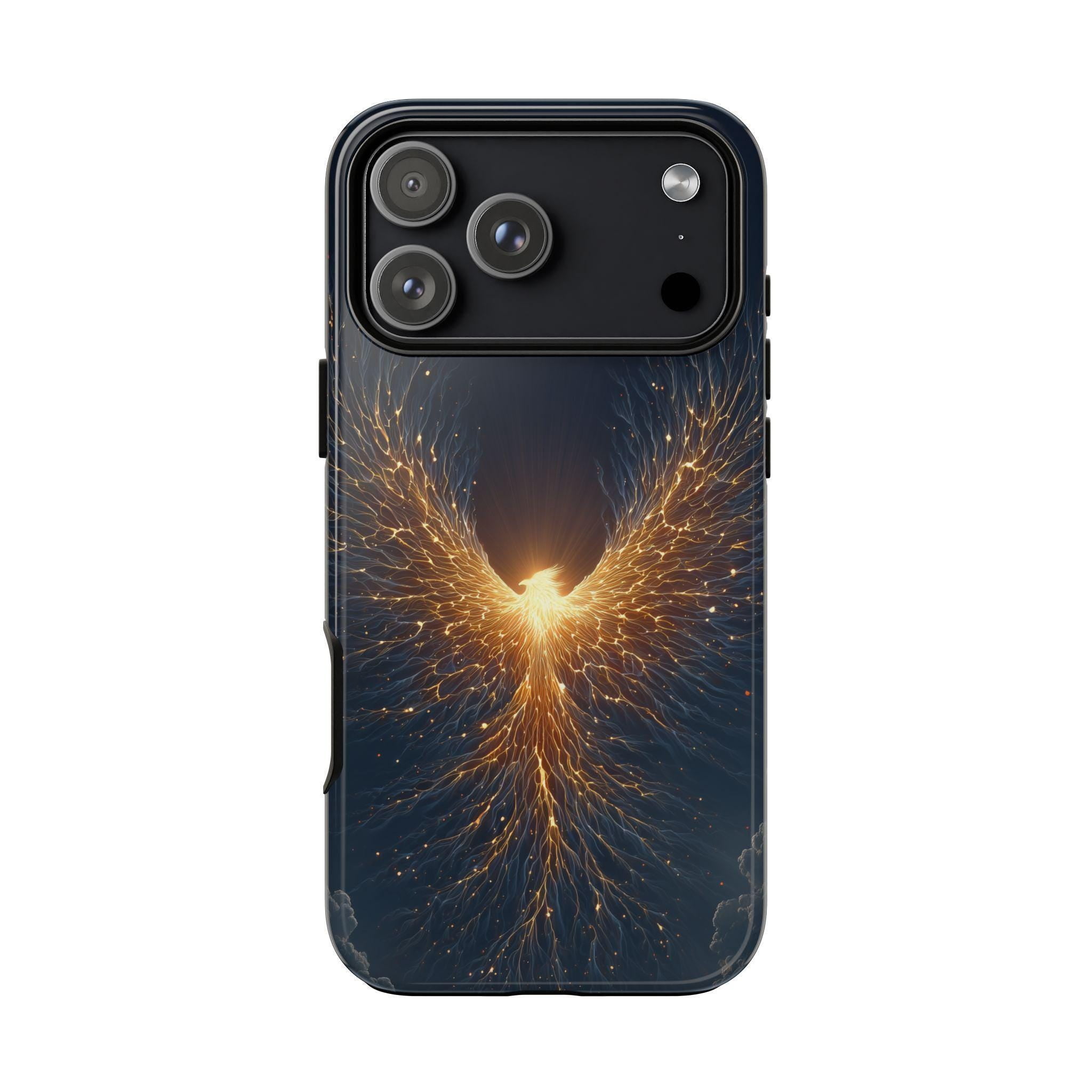 Solar Flare Phoenix Radiant Winged Flame Artwork Phone Case with iPhone ...
