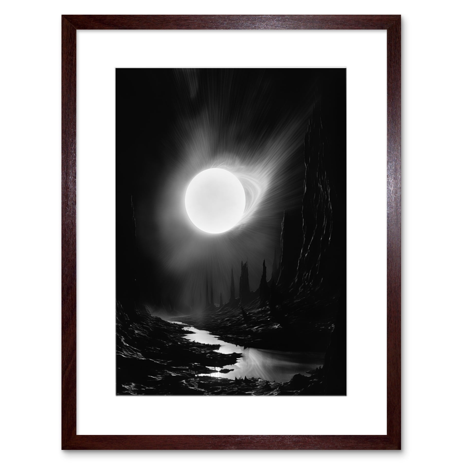 Solar Flares Dramatic Fantasy Landscape Black and White Surreal Hades ...