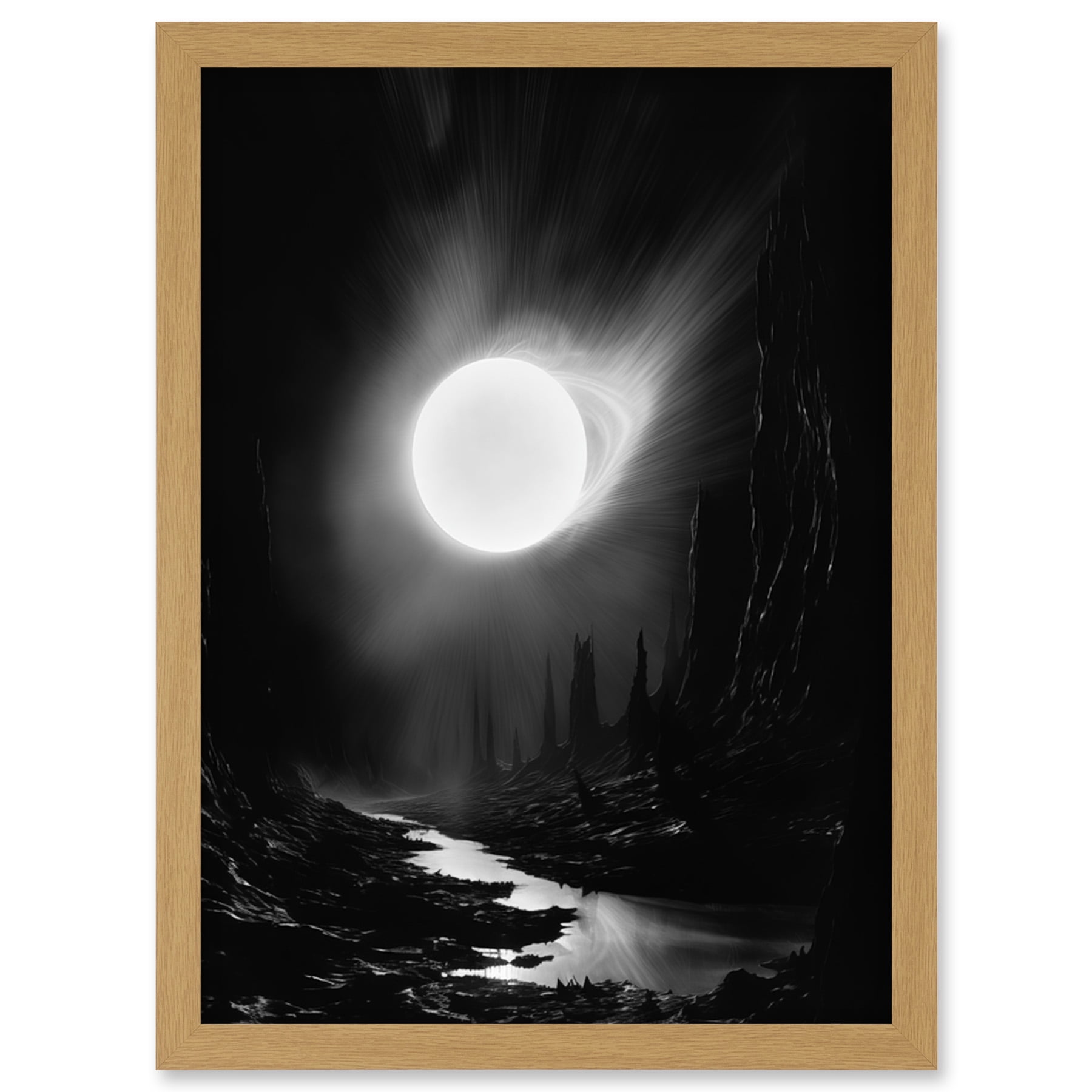 Solar Flares Dramatic Fantasy Landscape Black and White Surreal Hades ...