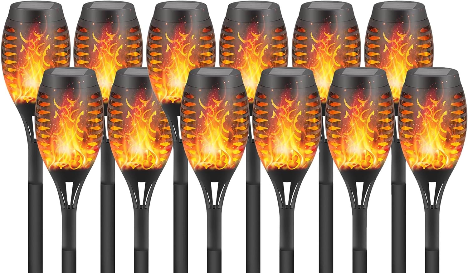 Solar Flickering Flame Torches – Waterproof Solar Garden Lights ...