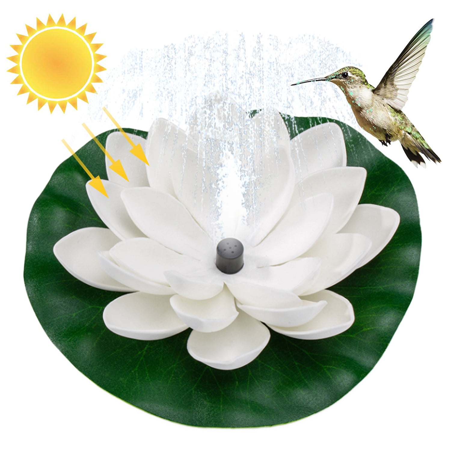 Solar Floating Flower Water Feature for Garden Pool Bird Bath Fish Tank ...