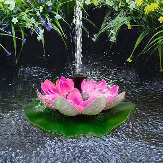 Solar Floating Fountain Lotus Pad, Solar Powered Water Lily Fountain ...
