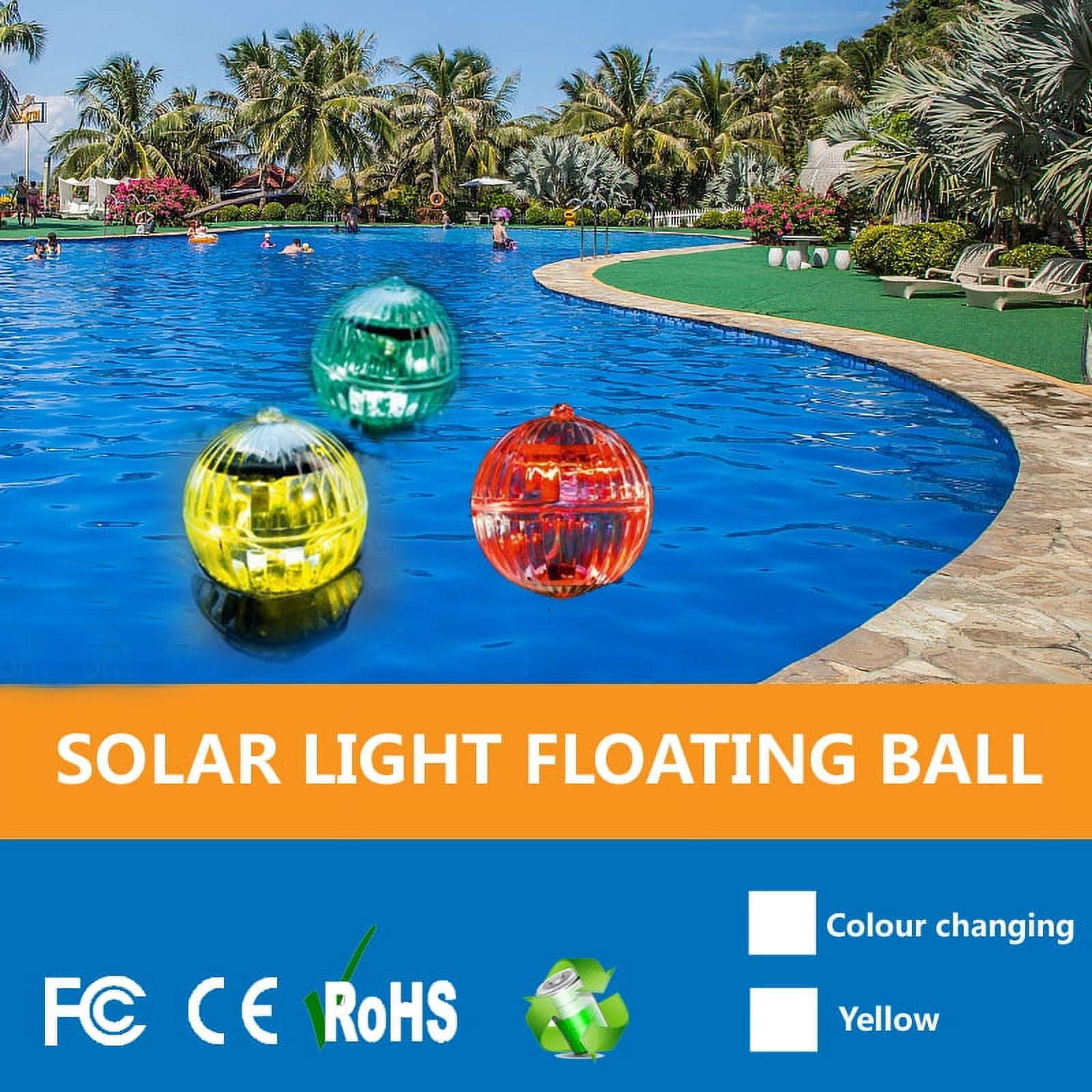 Solar Floating Light, Color Change Magic Ball Solar Pool Light, Solar ...