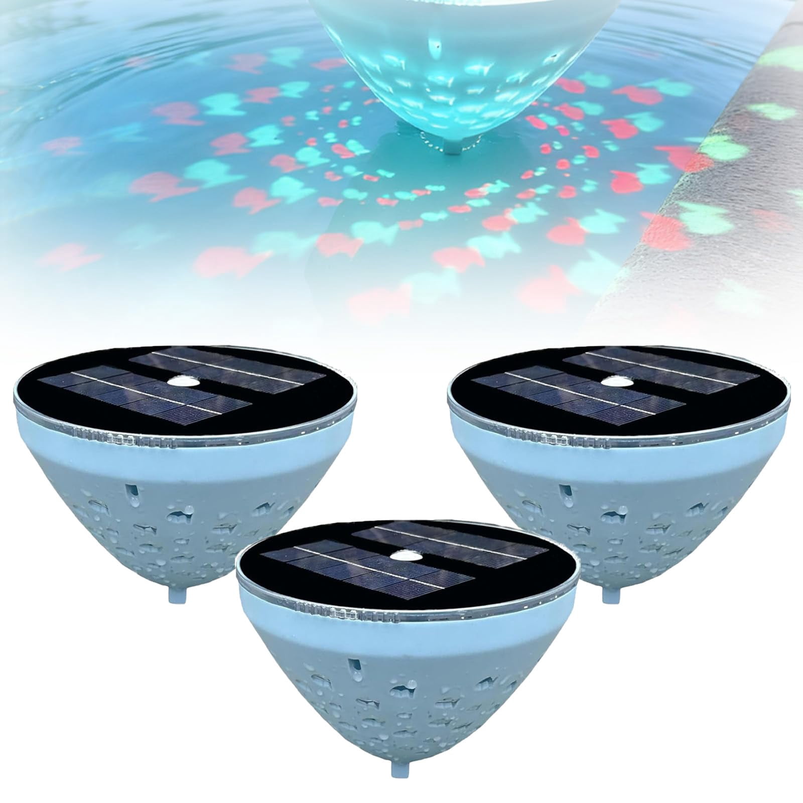 Solar Floating Pool Light with Fish Projection – IP68 Waterproof Color ...