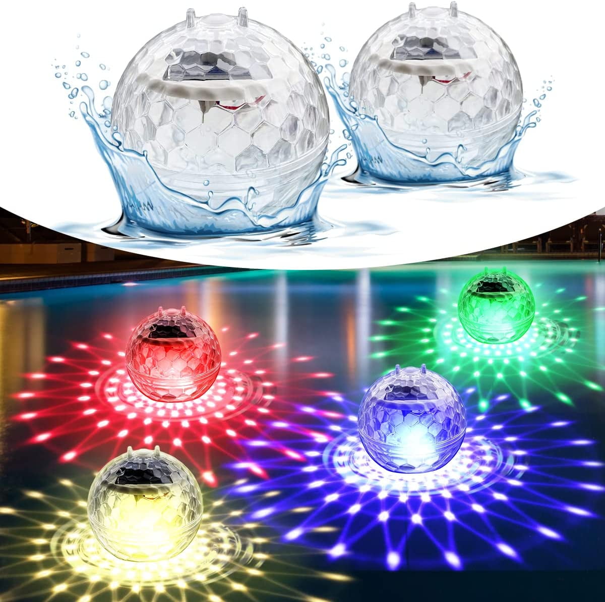 Solar Powered Pool Light, RGB Changing Waterproof Night Light for ...