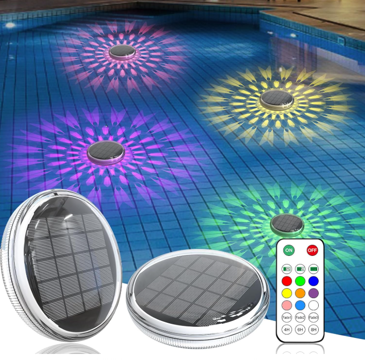 Solar Floating Pool Lights: 4.3" Pool Lights That Float 9 Dynamic Modes ...