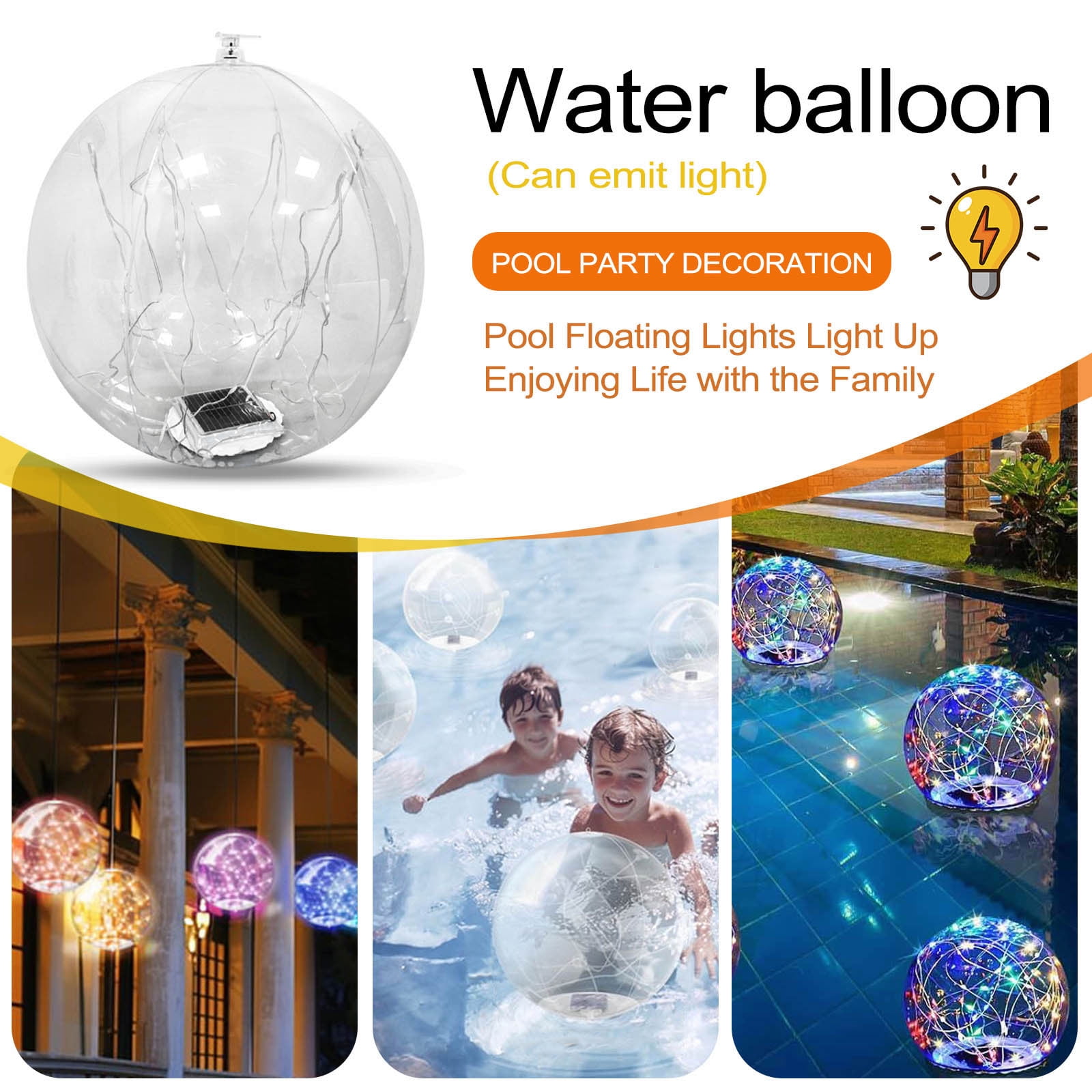 Solar Floating Pool Lights, 7 Inch LED Colored Light Up Solar Pool ...