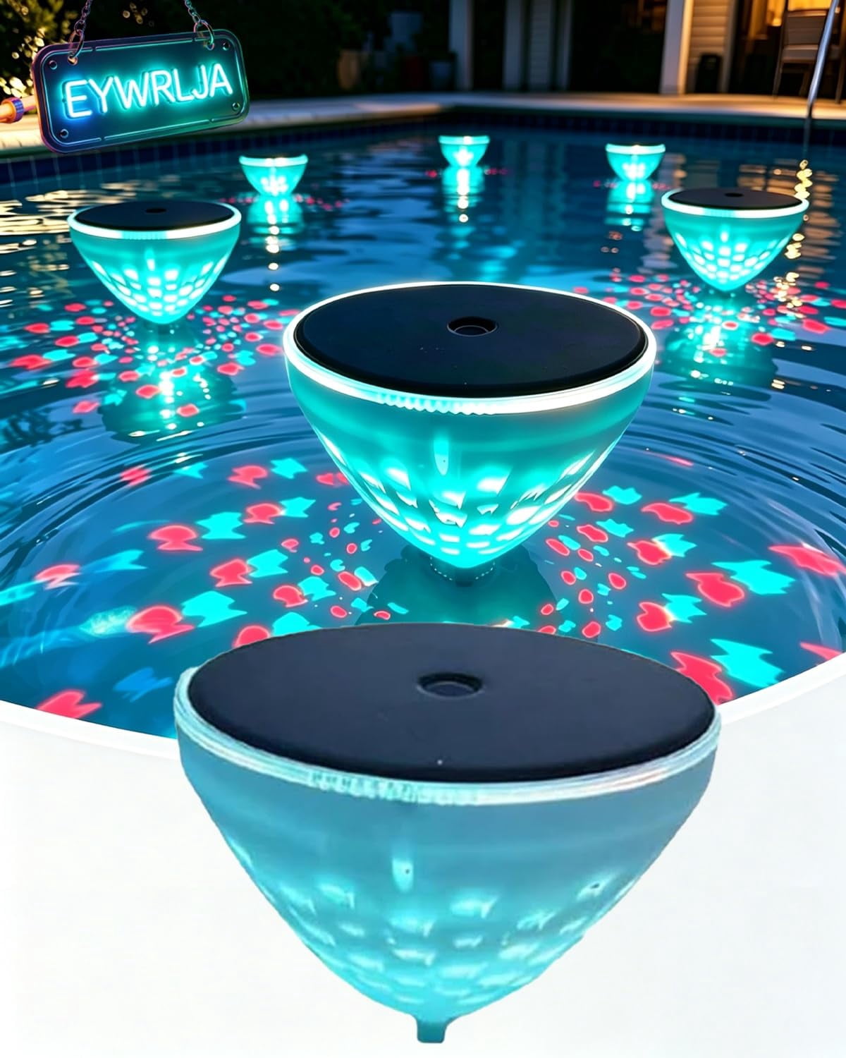 Solar Floating Pool Lights, Color Changing LED Underwater Light with ...