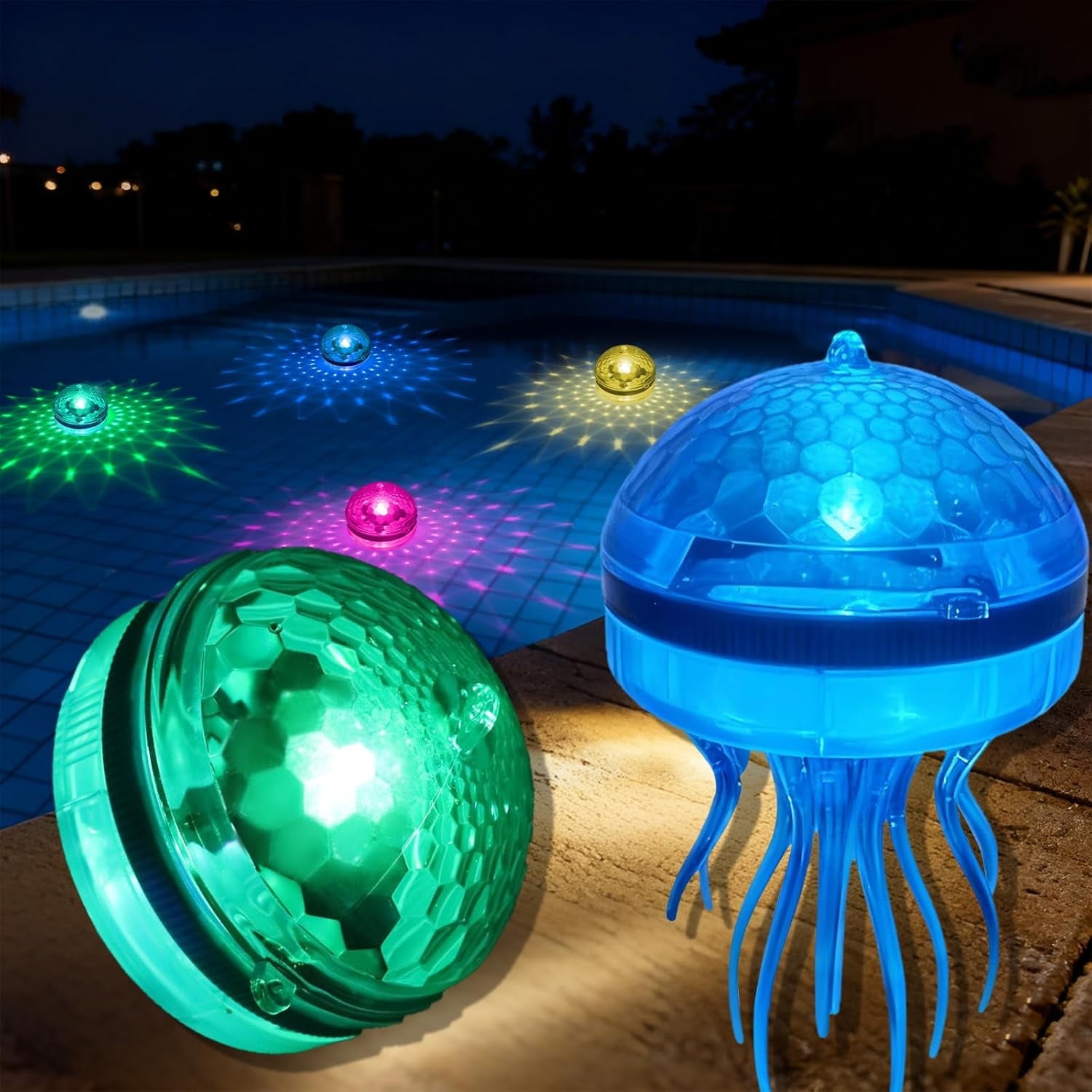 Solar Floating Pool Lights, IP65 Waterproof Outdoor LED Pool Lights ...