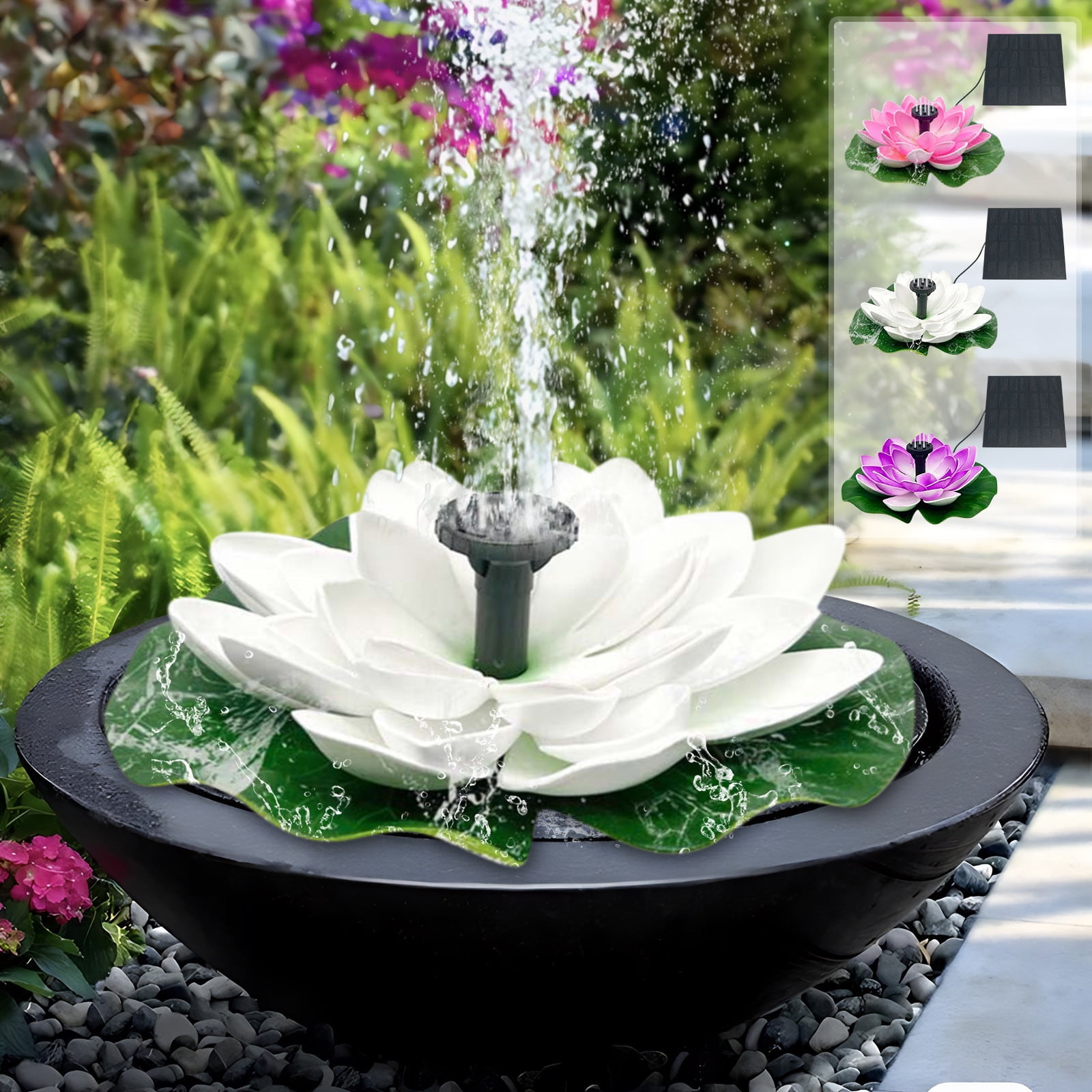Solar Floating Water Feature, Garden Pond Decor, Stainless Steel Frame ...