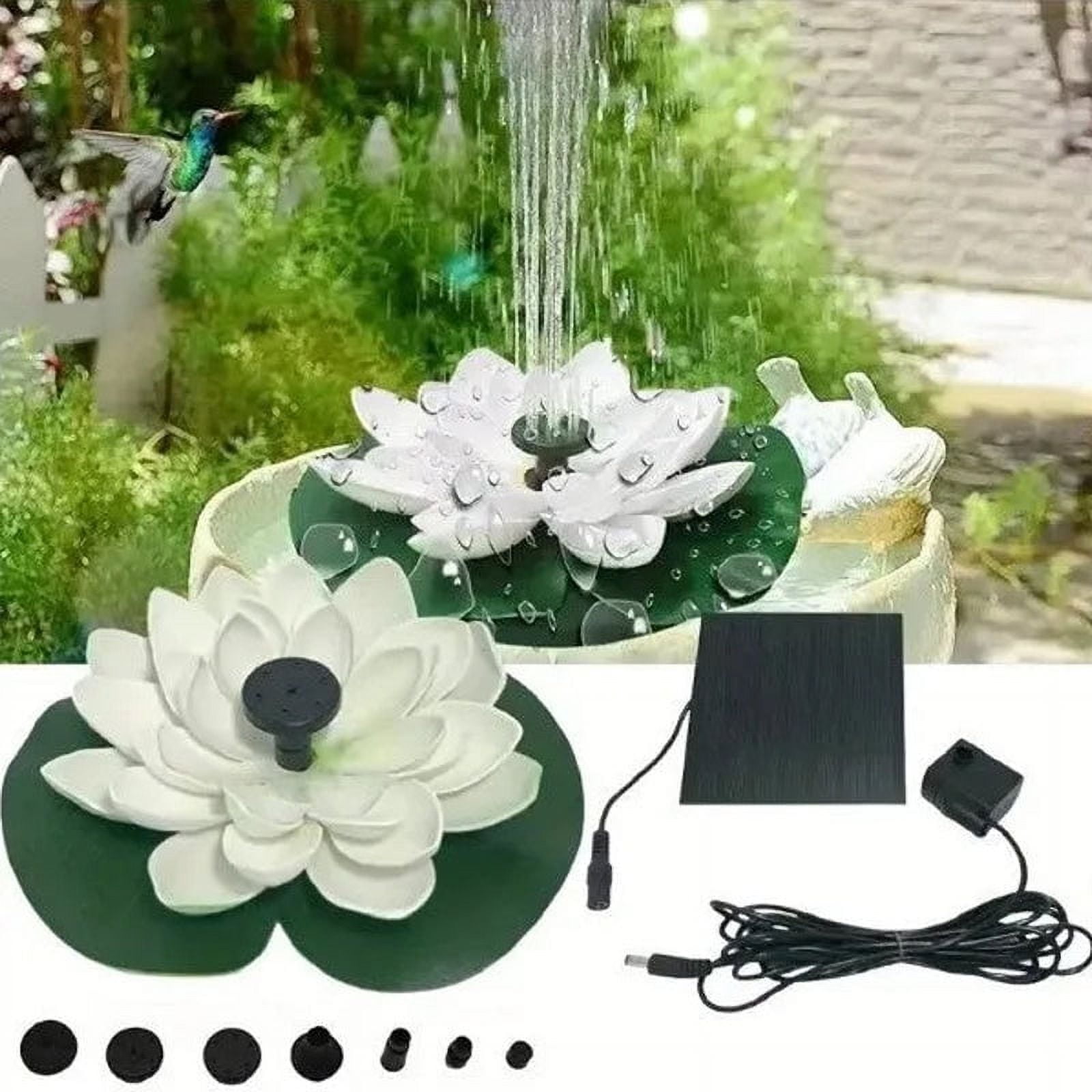 Solar Floating Water Feature, Garden Pond Decor, Stainless Steel Frame ...