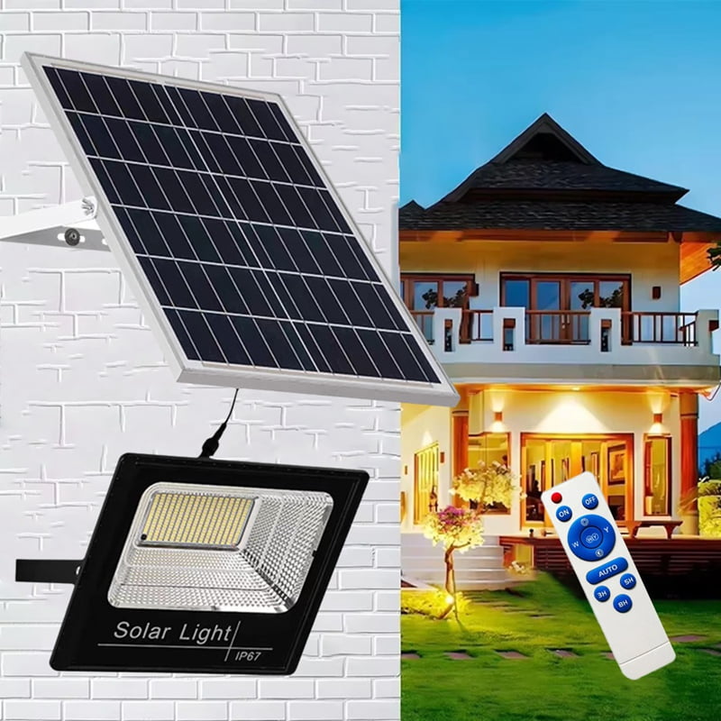 Solar Flood Lights 130LED 60W Remote Control Solar Powered Spotlight ...