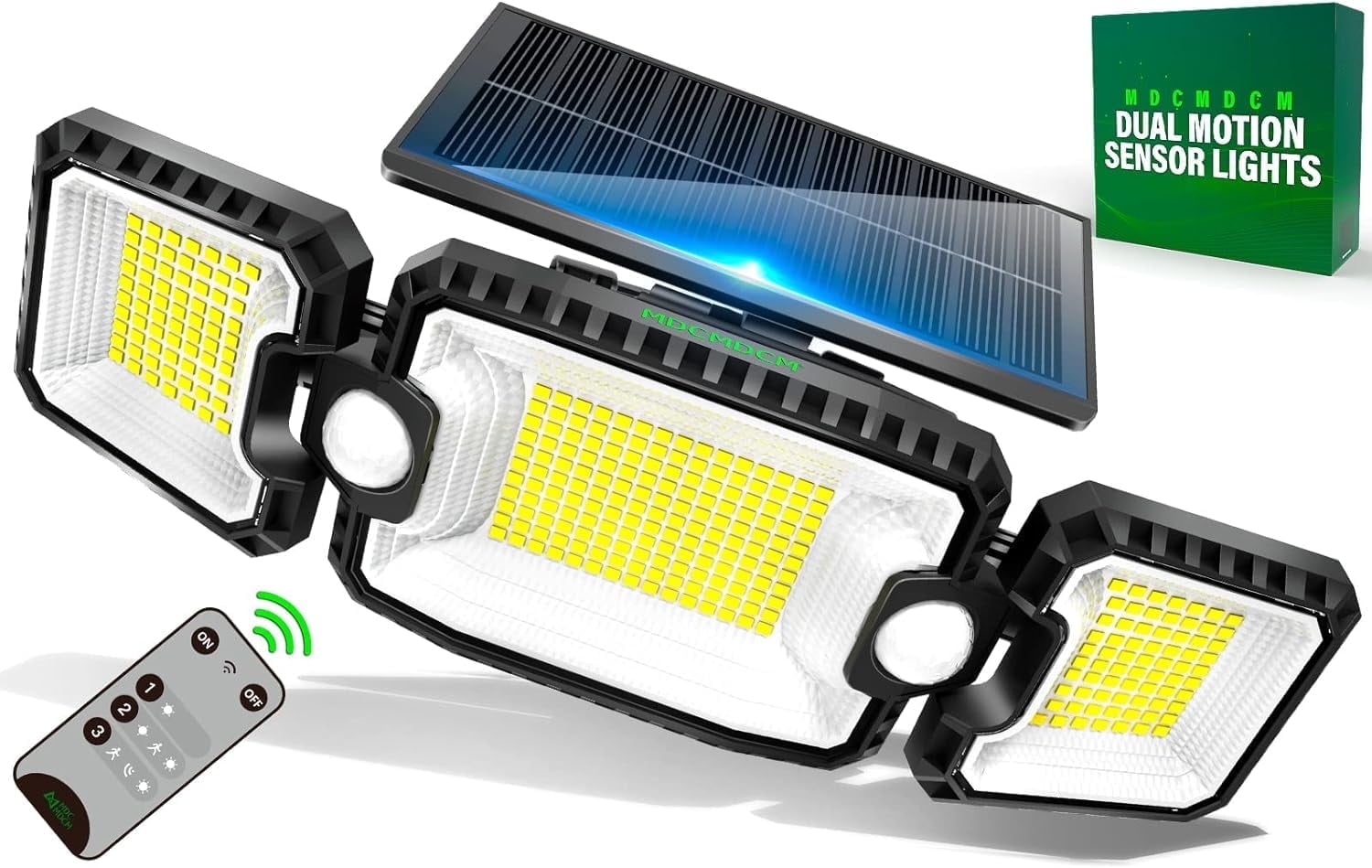 Solar Flood Lights Outdoor Waterproof Motion Sensor - 2 Sensors ...