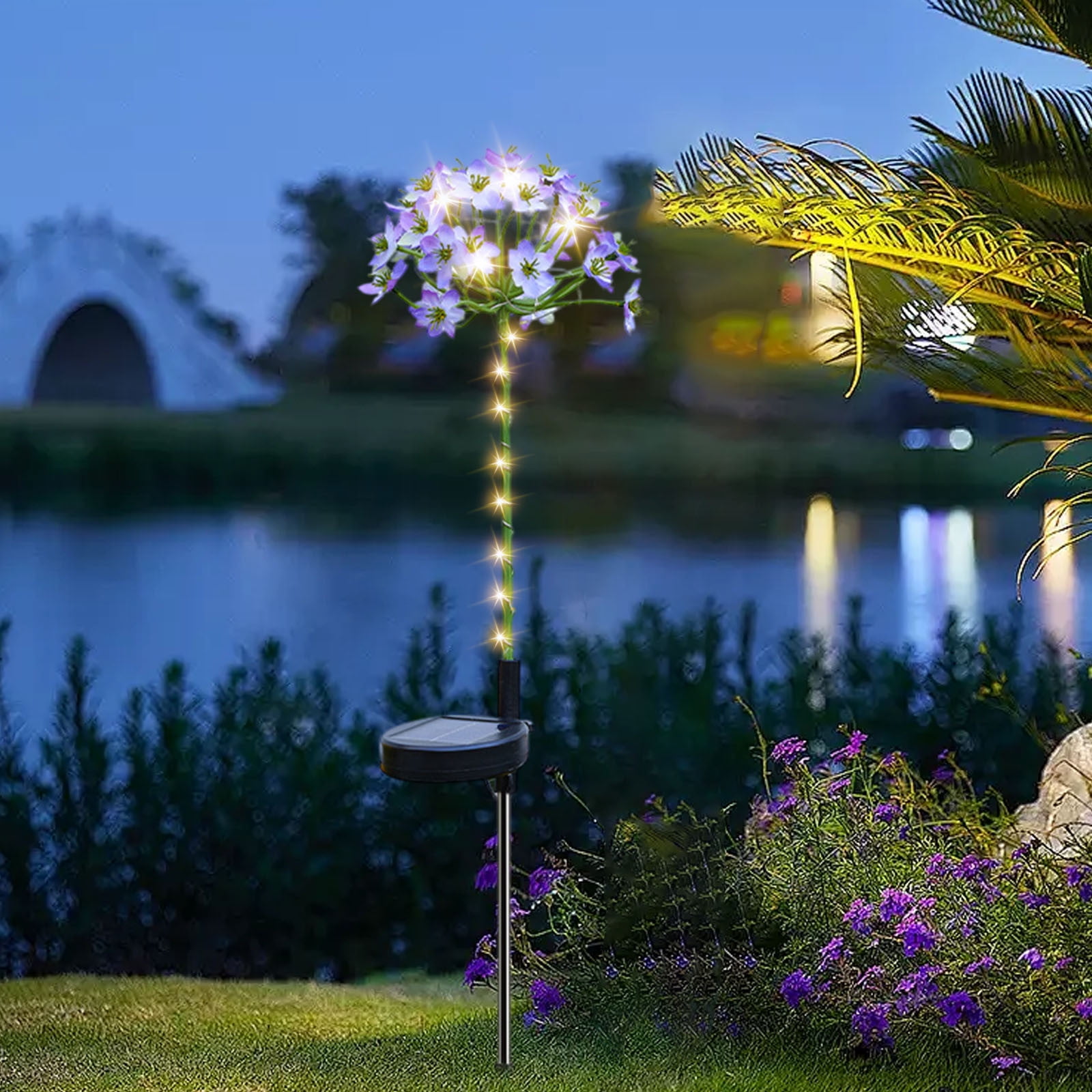 Solar Flower LED Garden Light Outdoor Waterproof | Simulation Border ...