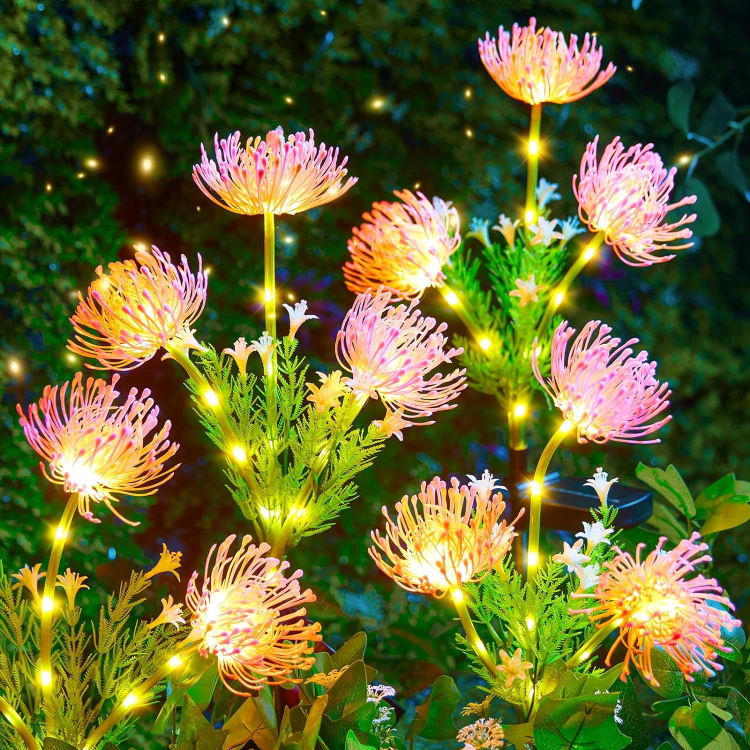 ‌Solar Flower Lights - 4 Pack LED Garden Decor with Glowing Petals ...