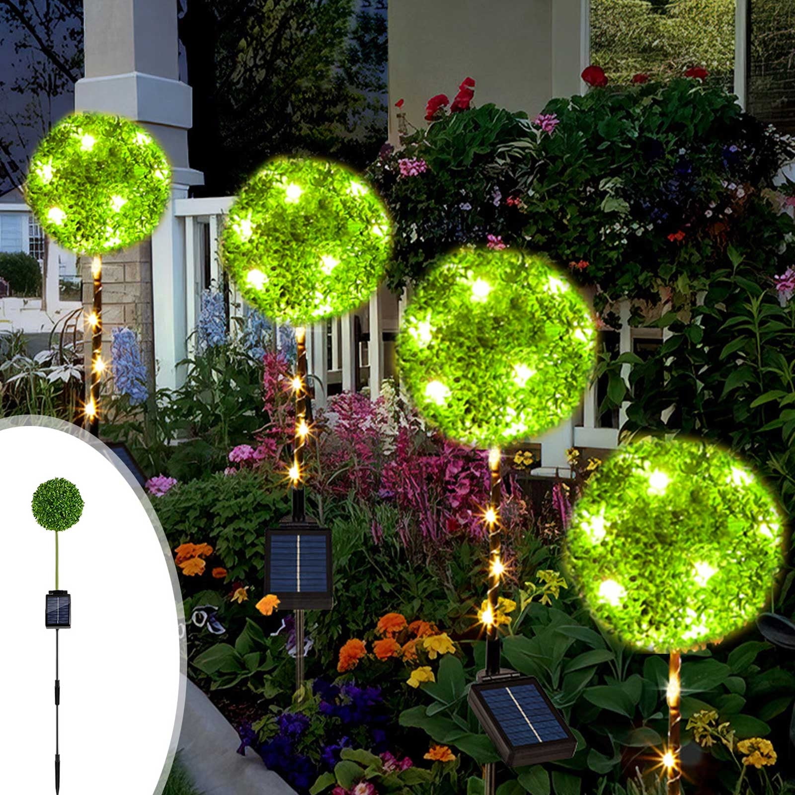 Solar Flower Lights, Artificial Dandelion Solar Insert Ground Lights ...