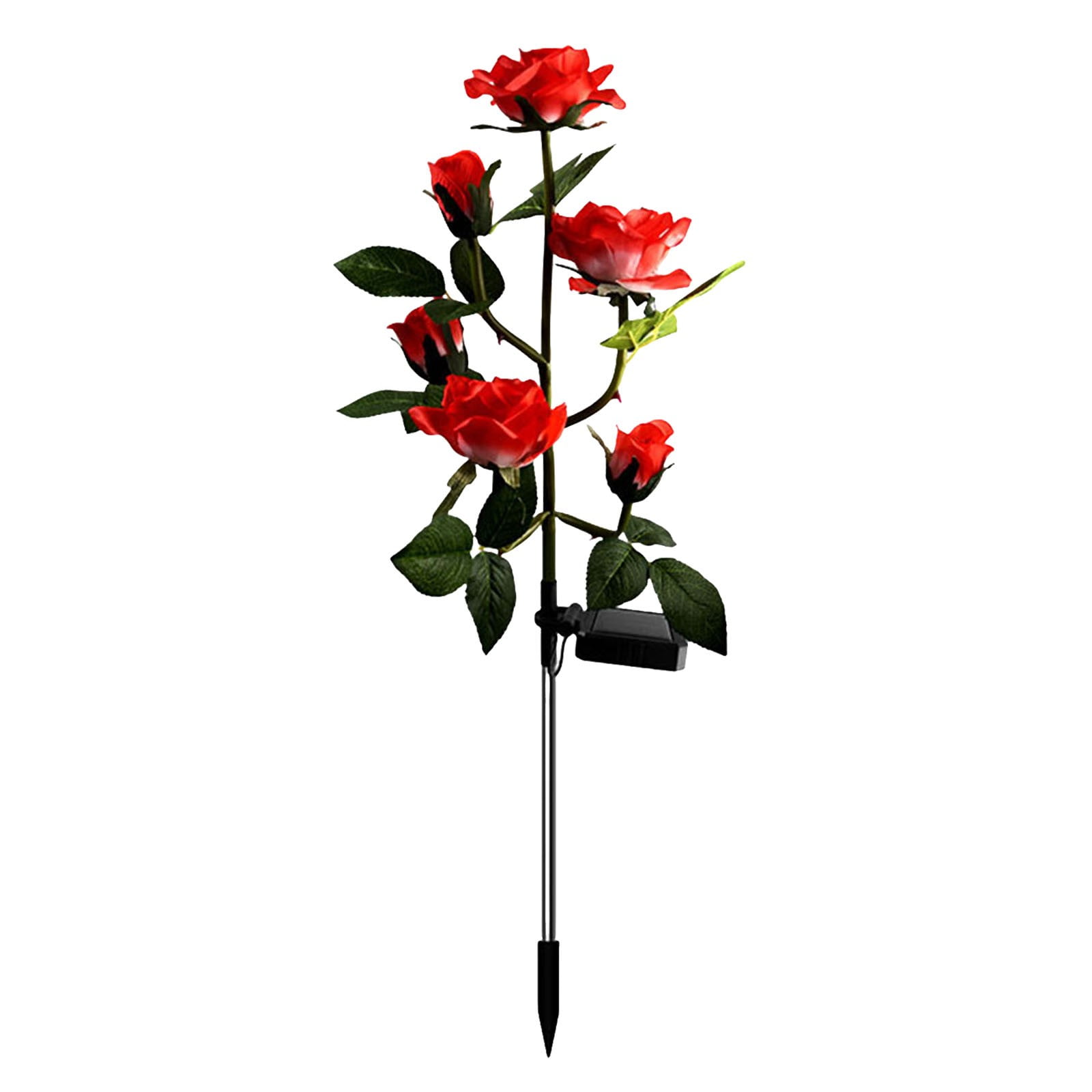Solar Flower Lights Outdoor Decorative LED Powered Stake 8 Rose For ...