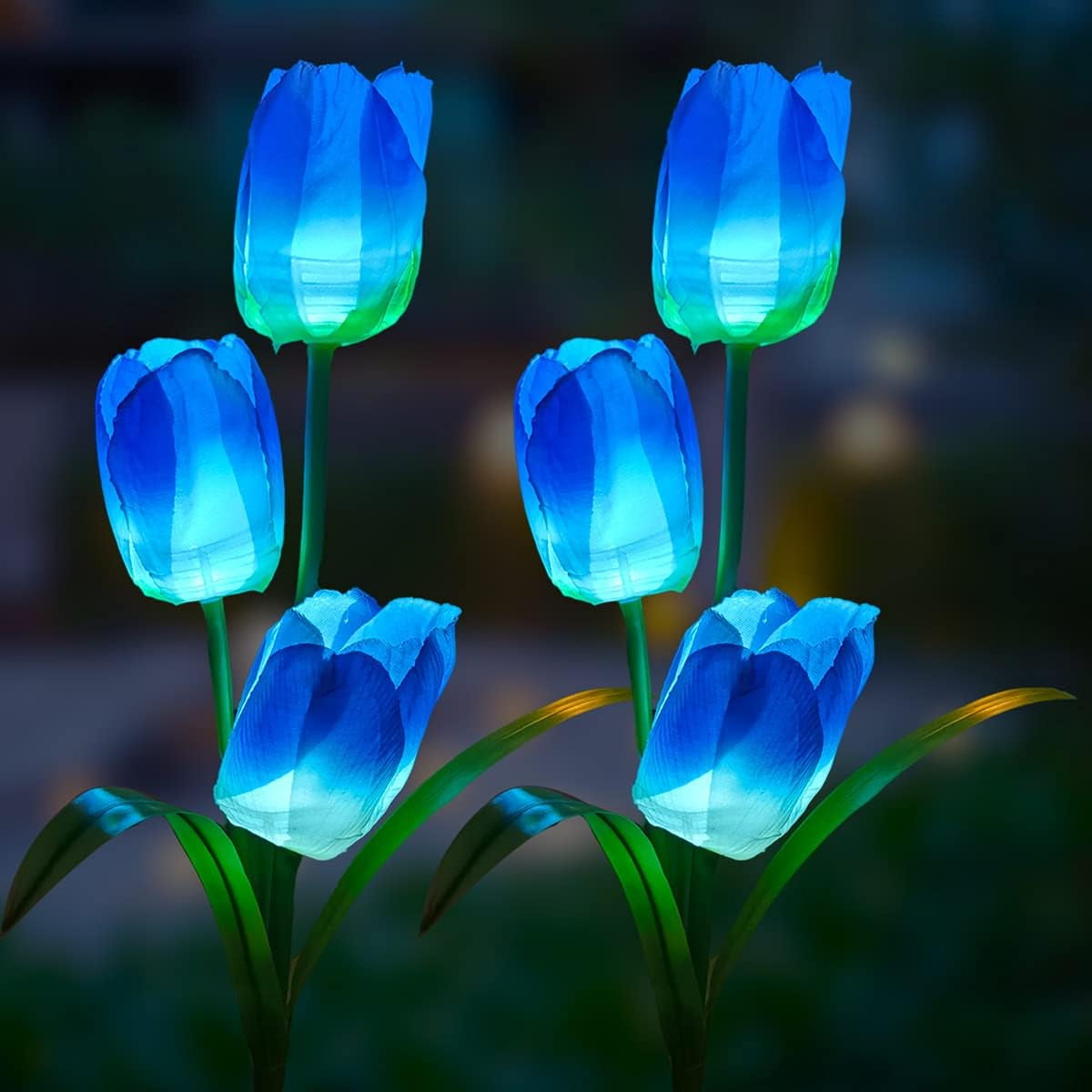 Solar Flower Lights, Outdoor Waterproof LED Tulip Stake Lights Garden ...