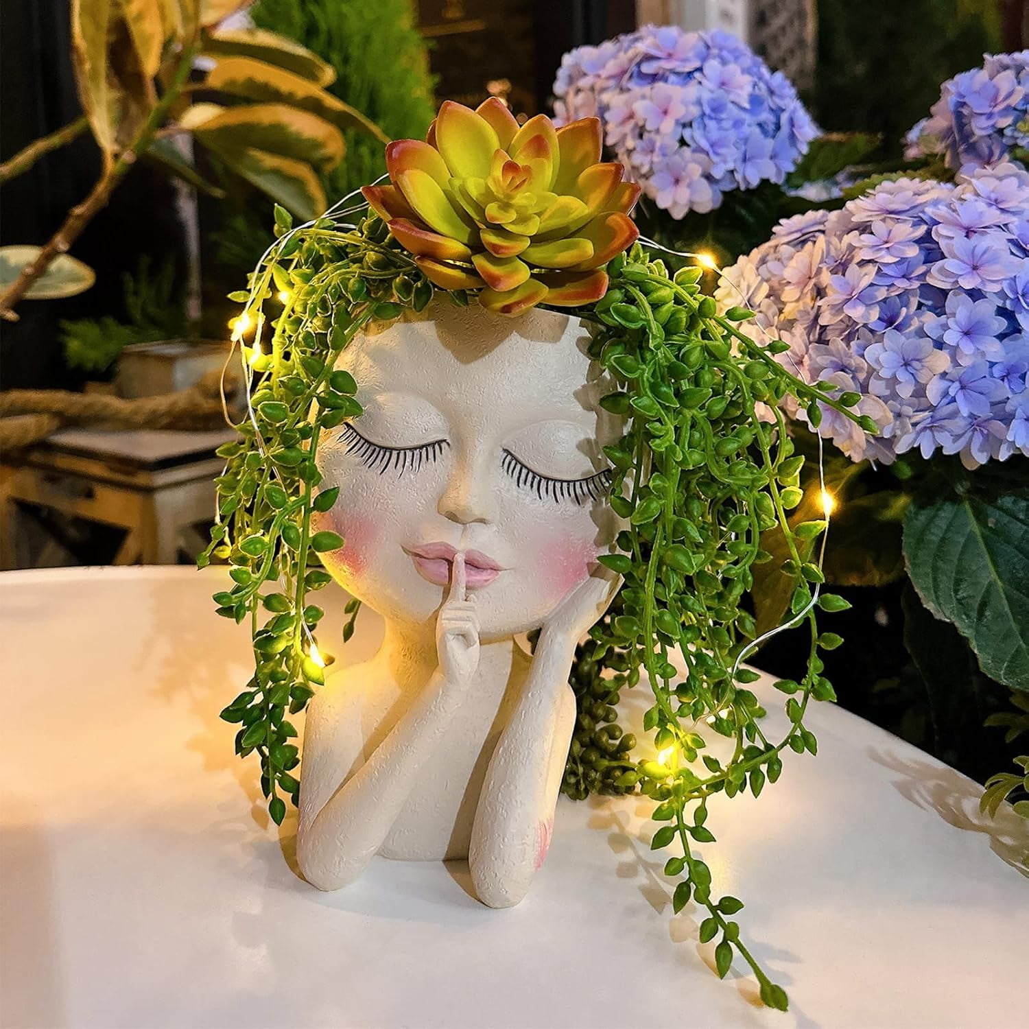 Solar Flower Pot, Planter Pot,with String Lights Succulent Planter ...