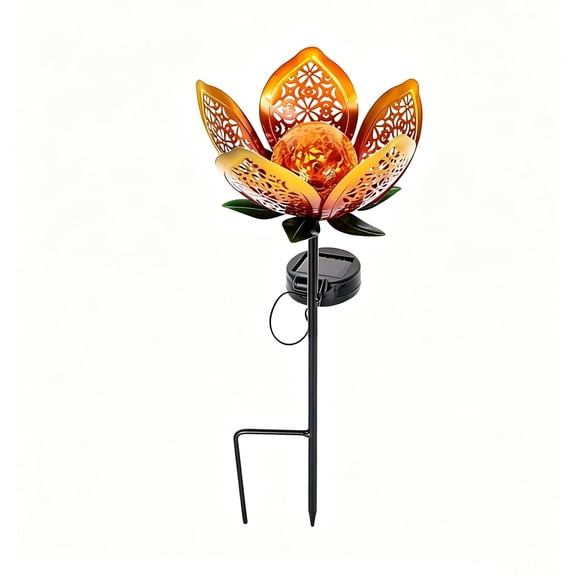 Crackle Glass Solar Lights for Garden Patio Pathway Outdoor Decor
