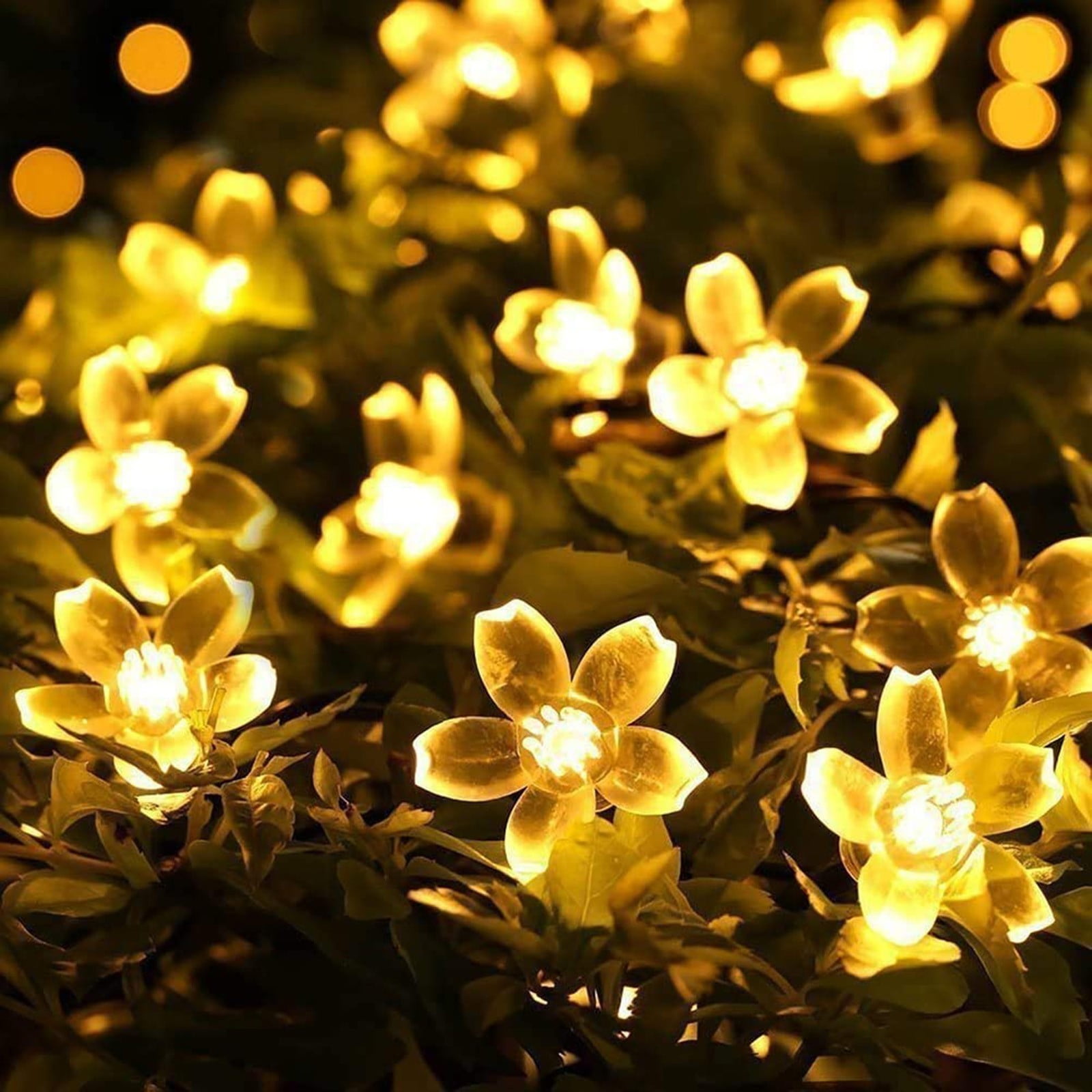 Solar Flower String Lights 40ft 100 LED Fairy Light Decorations for ...