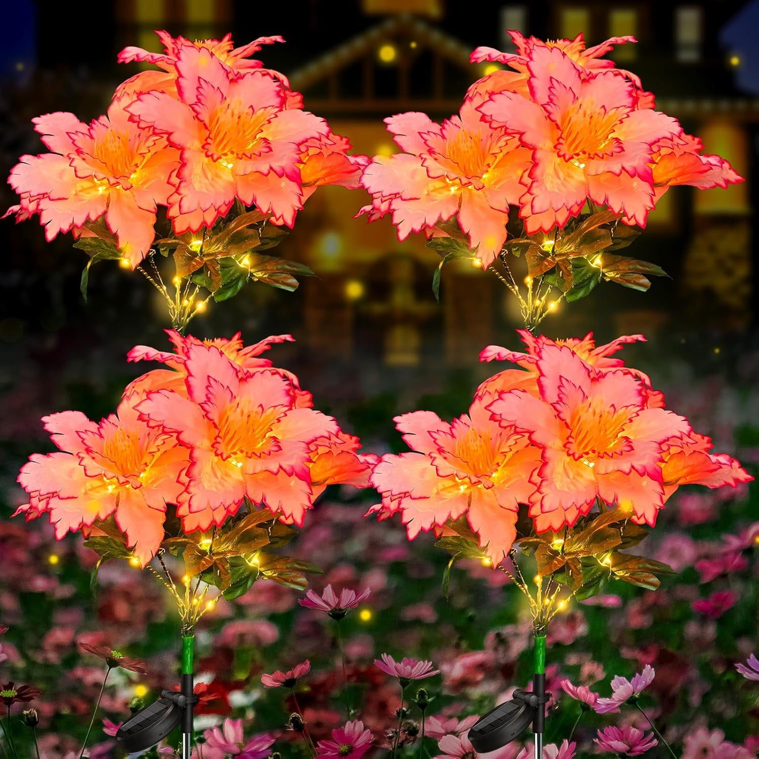 Solar Flowers Outdoor Waterproof Rhododendron, Garden Solar Lights ...