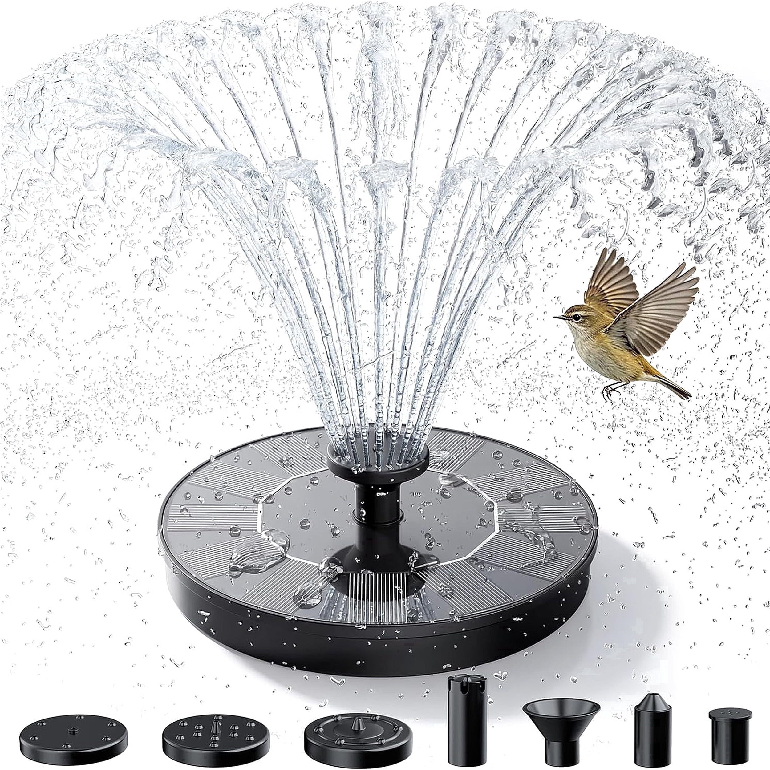 MOYAWSDGN Solar Fountain 1.5 W, 6.3 inch Diameter Floating Solar Water ...