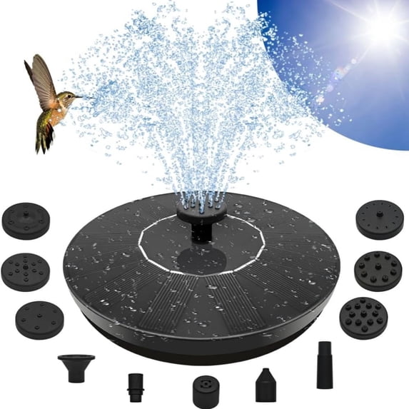 Solar Fountain for Bird Bath, Solar Water Fountain with Multiple ...