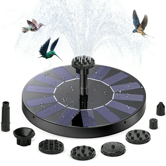 1W Solar Bird Bath Fountain Pump, Solar Fountain, Solar Powered Water ...