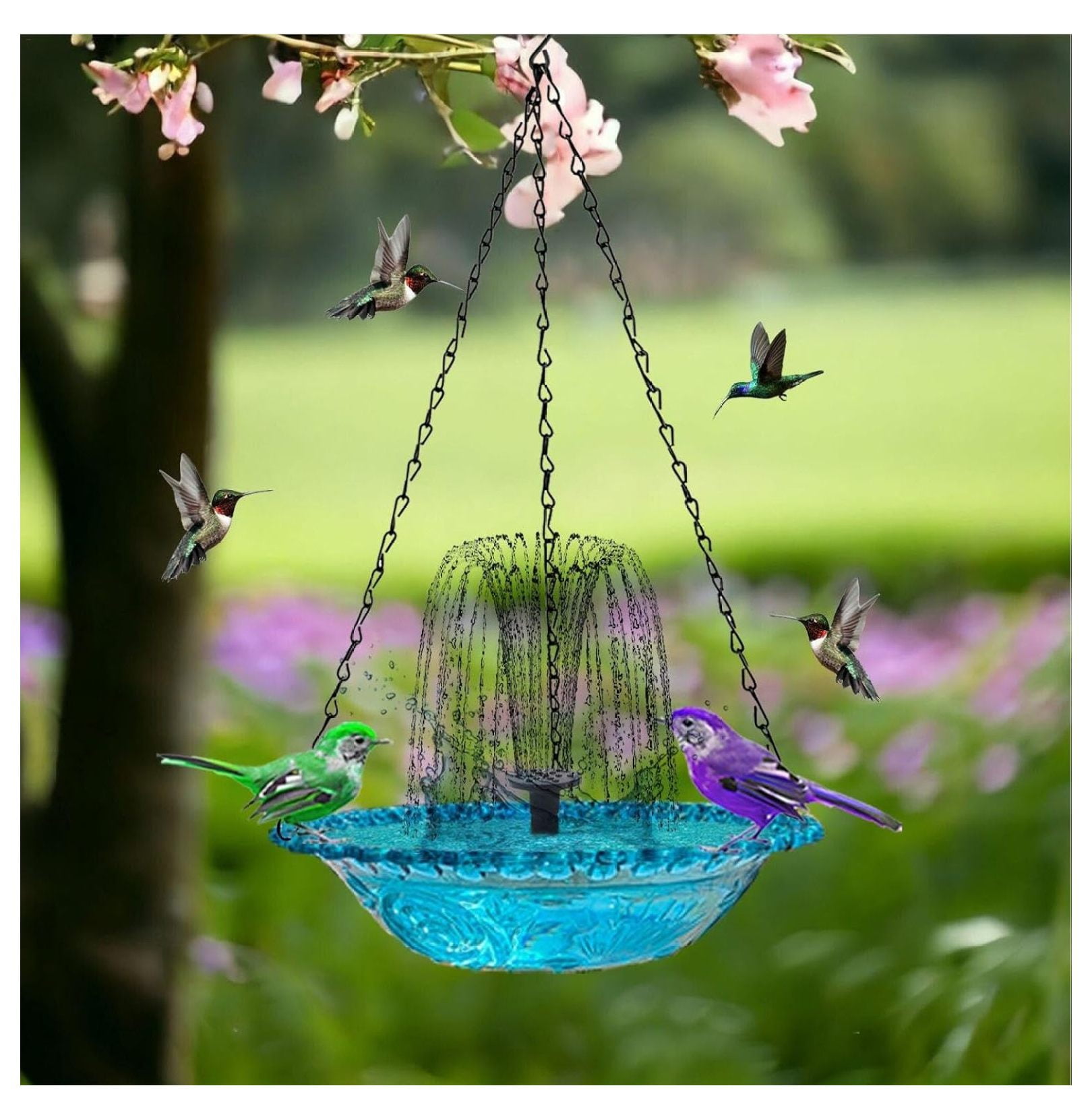 Solar Fountain Hanging Bath | Outdoor Bath Bowl | Hanging Bath with ...