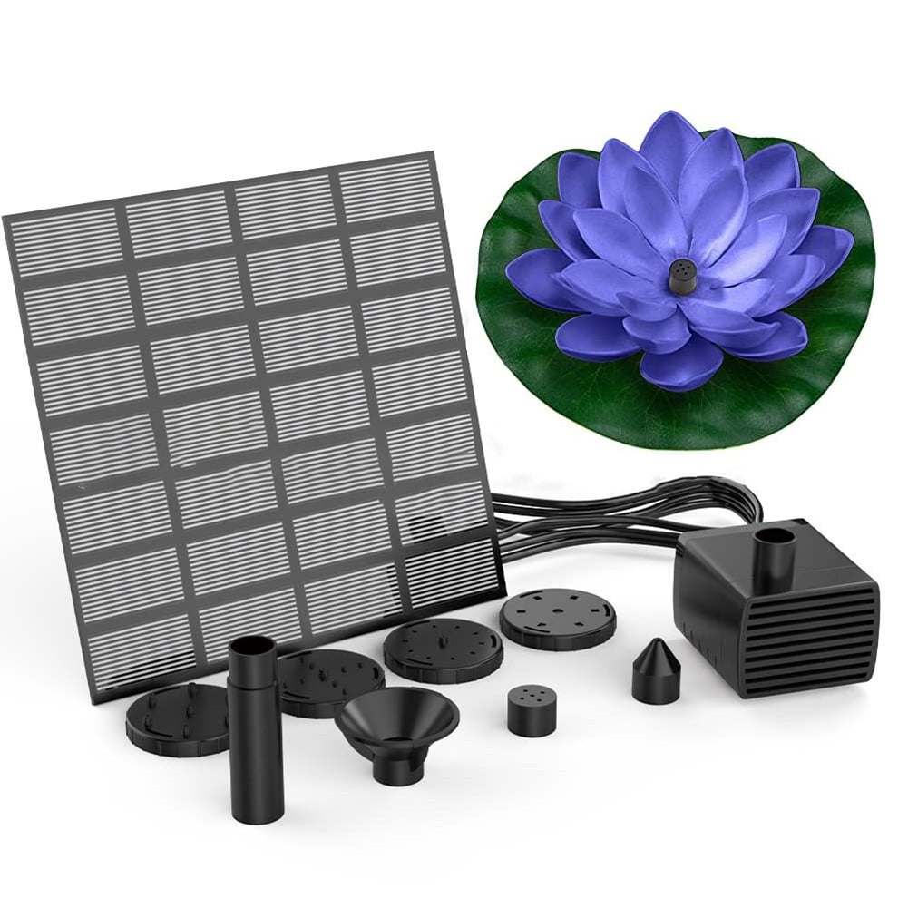 Solar Fountain Lotus Leaf Floating Spray Outdoor Water Landscape Garden ...