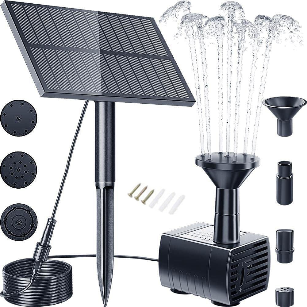 Solar Fountain Pump 1.5W/2.5W, 5V Outdoor Water Feature Kit with 4 ...