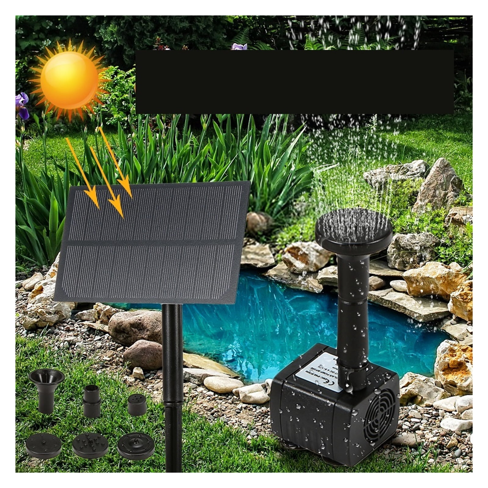 Solar Fountain Pump Bird Solar Bath Fountain With Panel DIY Birdbath ...