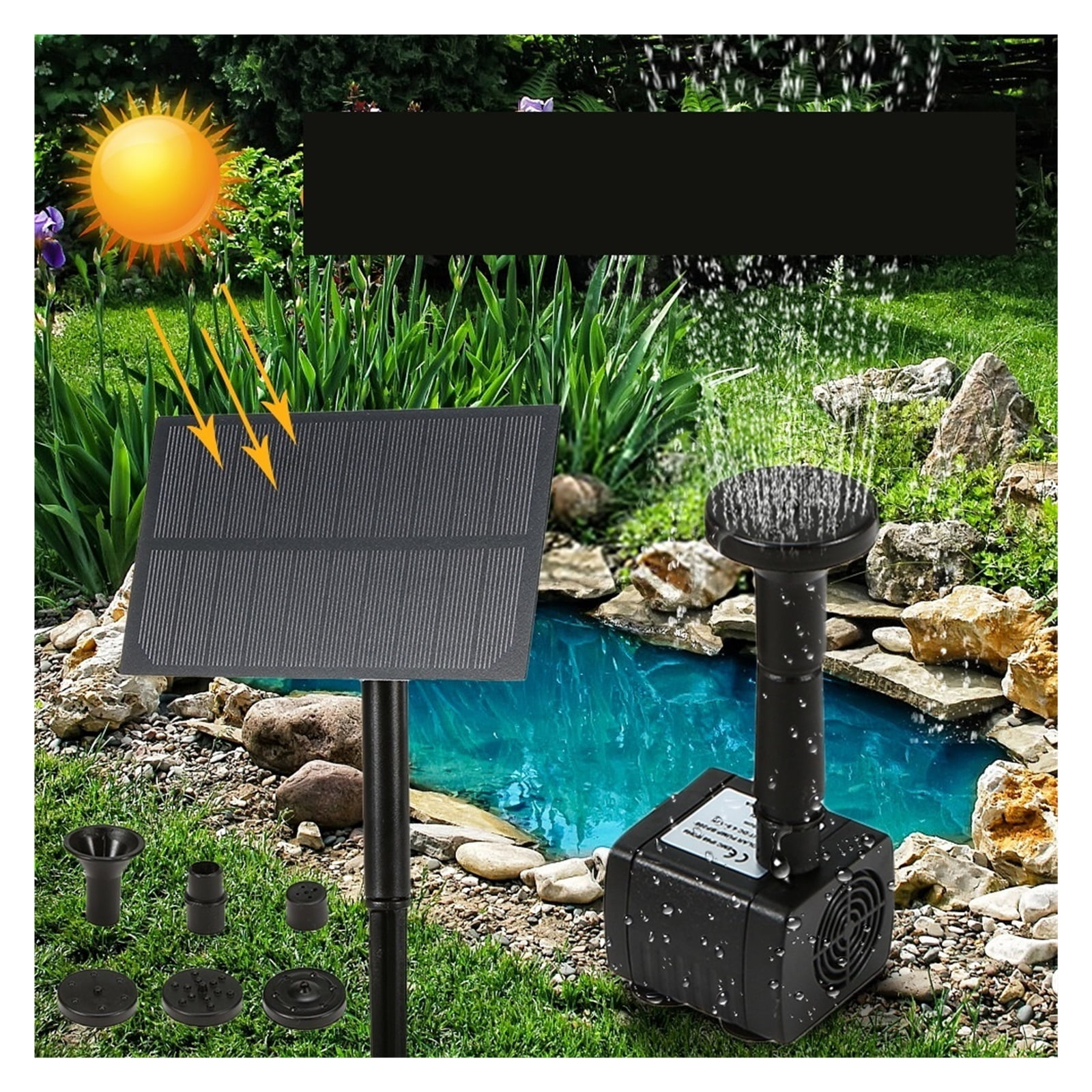 Solar Fountain Pump Bird Solar Bath Fountain With Panel DIY Birdbath ...