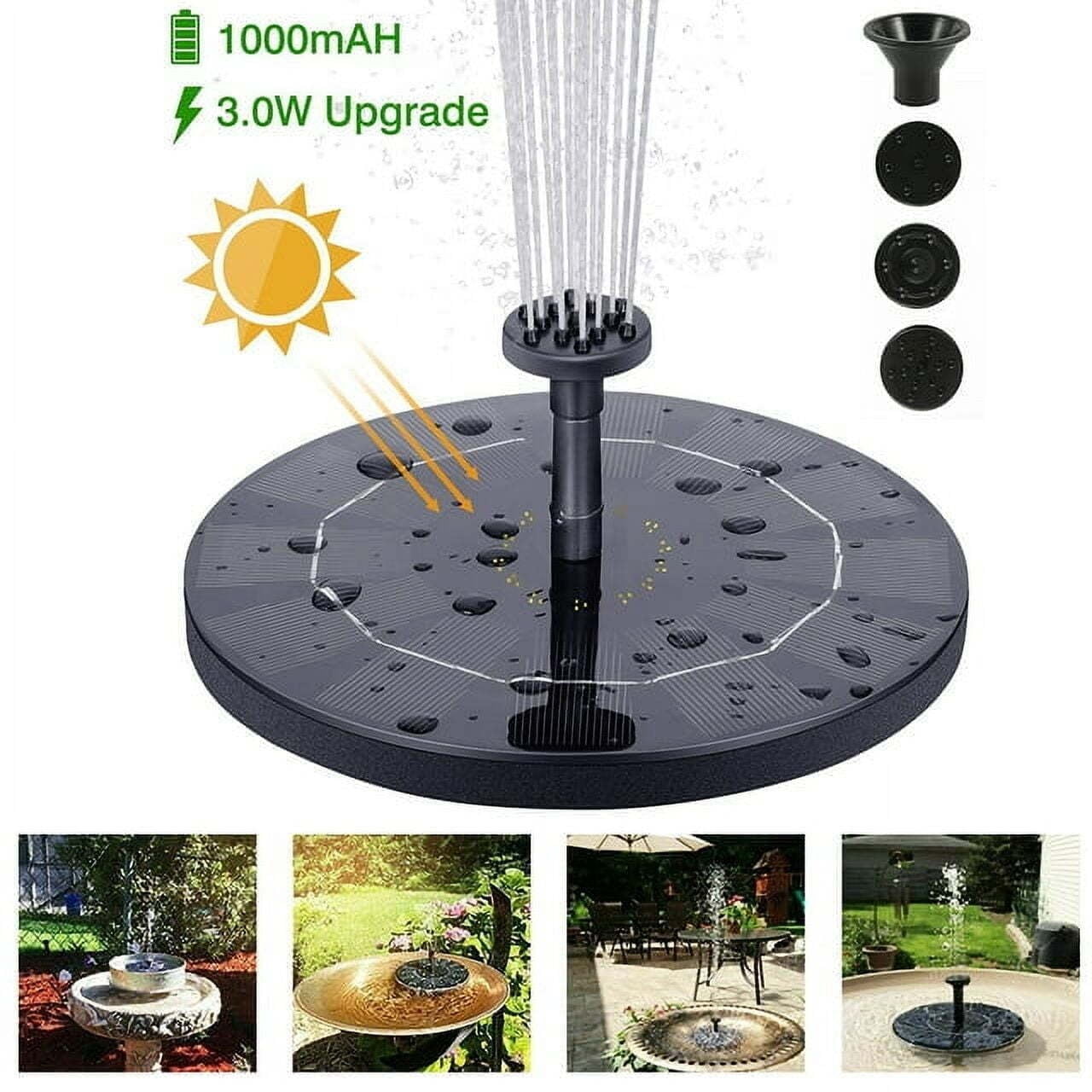 Solar Fountain Pump Free Standing Solar Birdbath Fountain Solar Powered ...