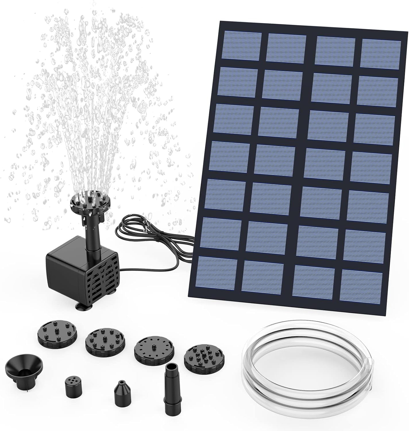 Solar Fountain Pump with Panel 2.5W DIY Solar Water Pump Kit with 6 ...