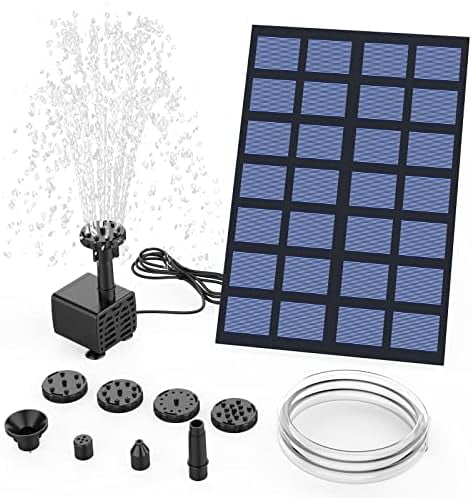 Solar Fountain Pump with Panel - 2.5W DIY Solar Water Pump Kit with 6 ...