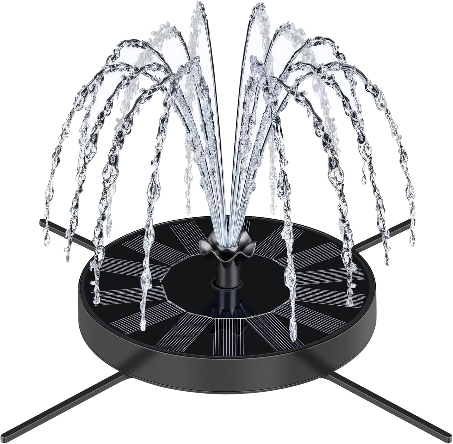 Solar Fountain Pump with Spray Height Adjustment, Upgrade Glass Solar ...