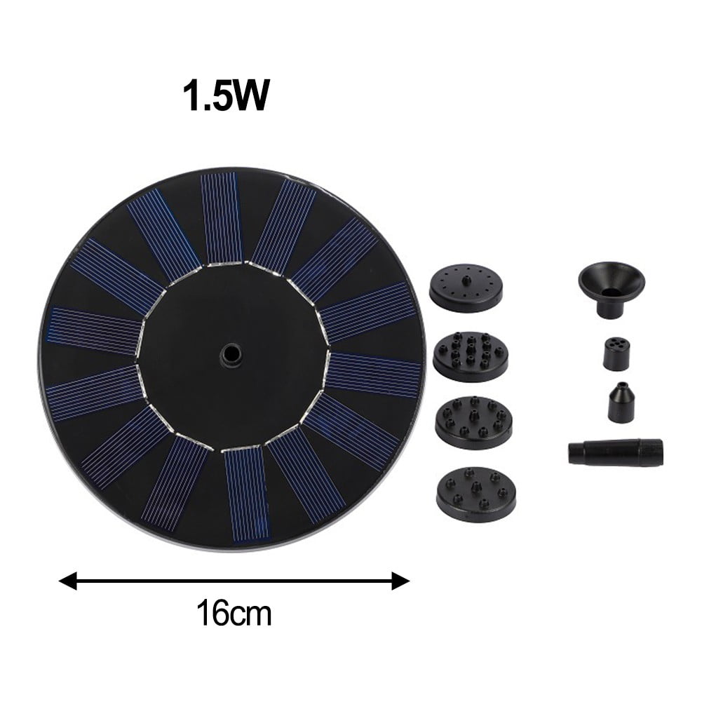 Solar Fountain Pump with 6 Nozzles, Floating Solar Pond Pump for Bird ...