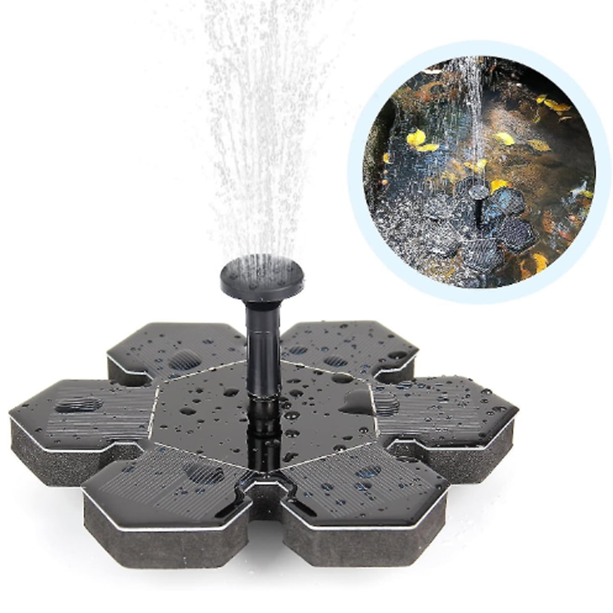 Solar Fountain for Aquarium, 1.5W Floating Birdbath Solar Water Feature ...