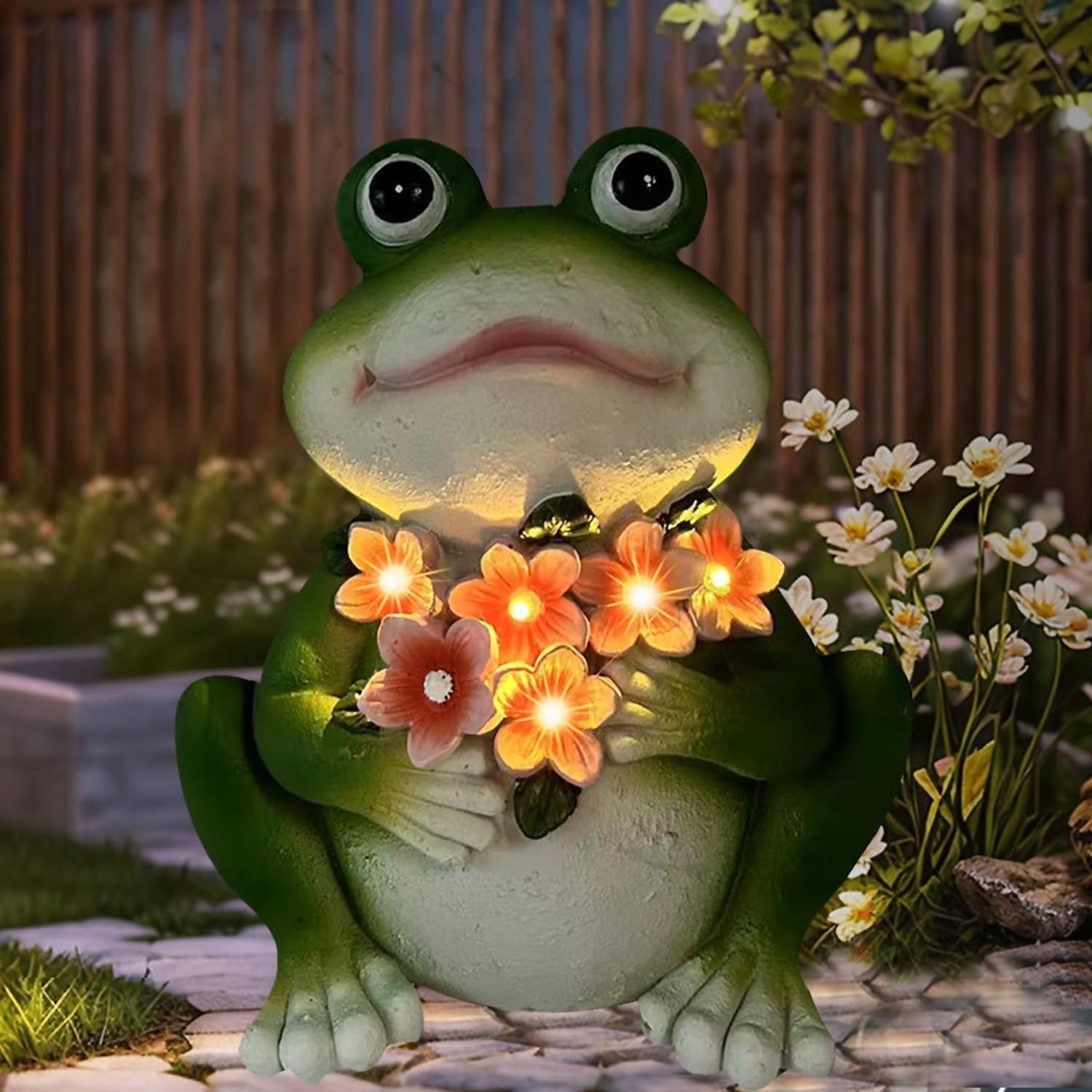 Solar Frog Garden Decor Resin Frog Garden Statues for Outside,Patio ...