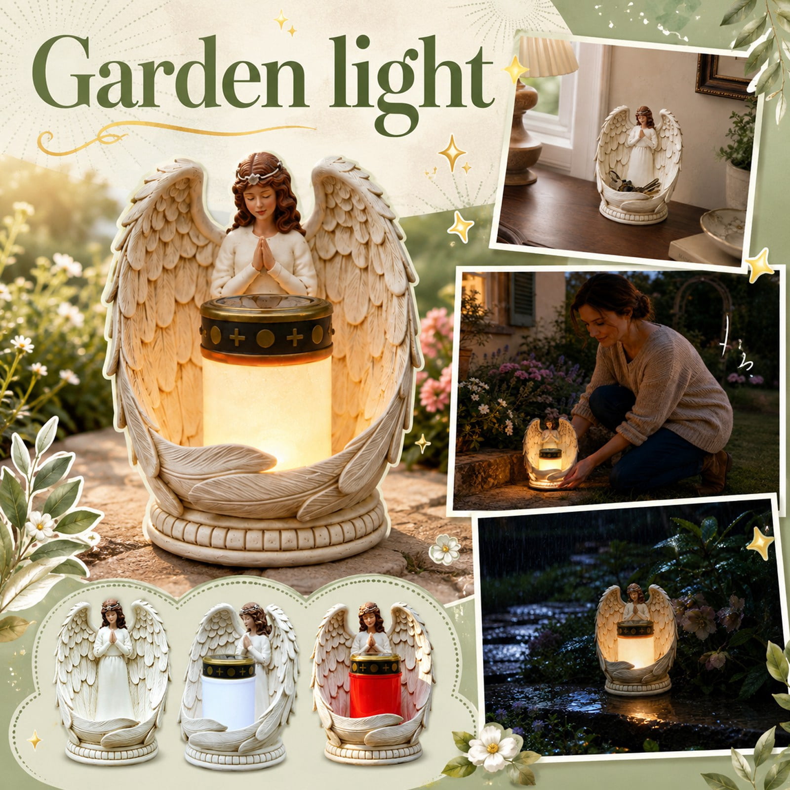 Solar Garden Decor, Grave Decorations for Cemetery, Guardian Angel ...