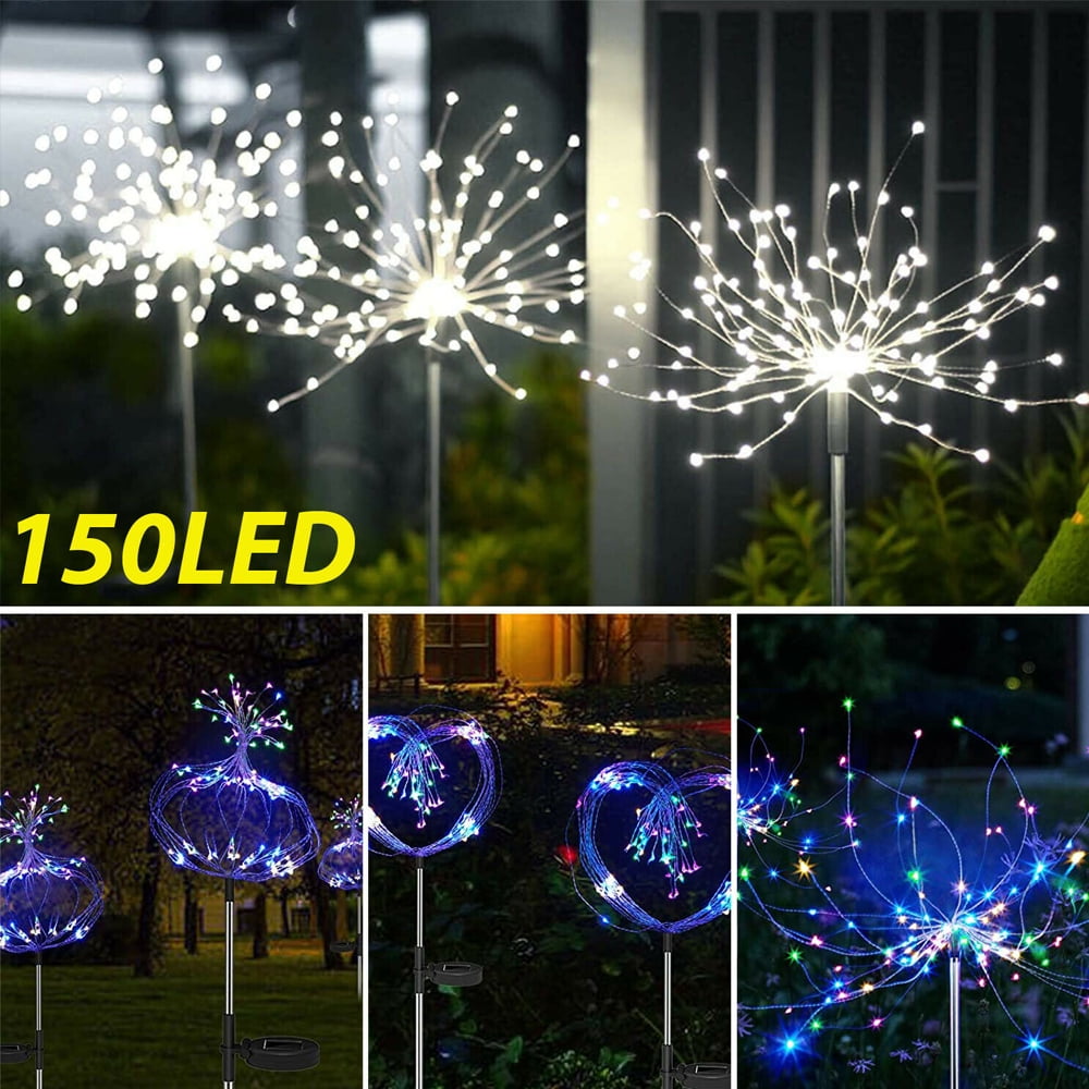 Solar Garden Decoration Lights Outdoor, 150 LED Dandelion Firework ...