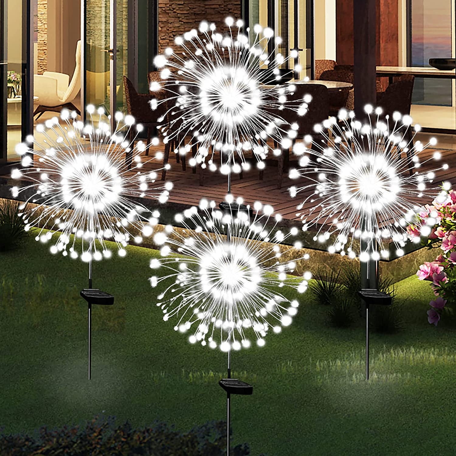 Solar Garden Firework Lights Outdoor Waterproof 6 Pack Solar Powered ...