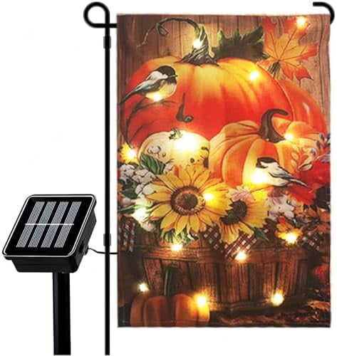 Solar Garden Flag Lights Outdoor Fall Thanksgiving Halloween LED ...