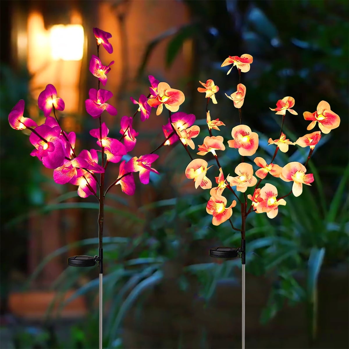 LED Solar Garden Flower Lights, Waterproof with 40 Flowers for Patio ...