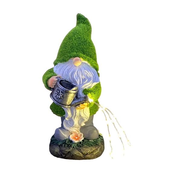 Solar Garden Gnome Statue with Led Light, Uv Resistant Resin Outdoor ...