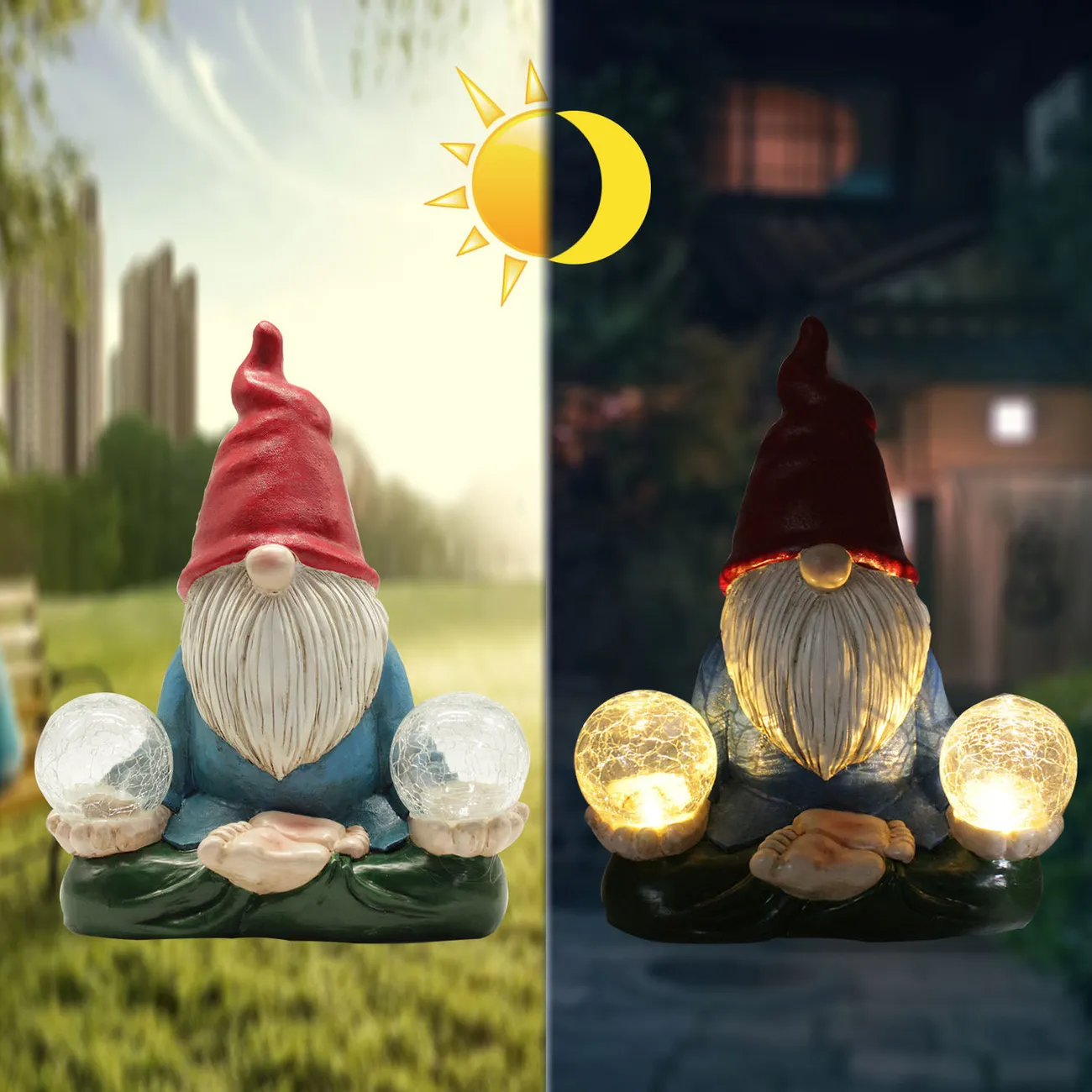 Solar Garden Gnomes Outdoor Statue 10" - Gnomes Decorations for Home ...