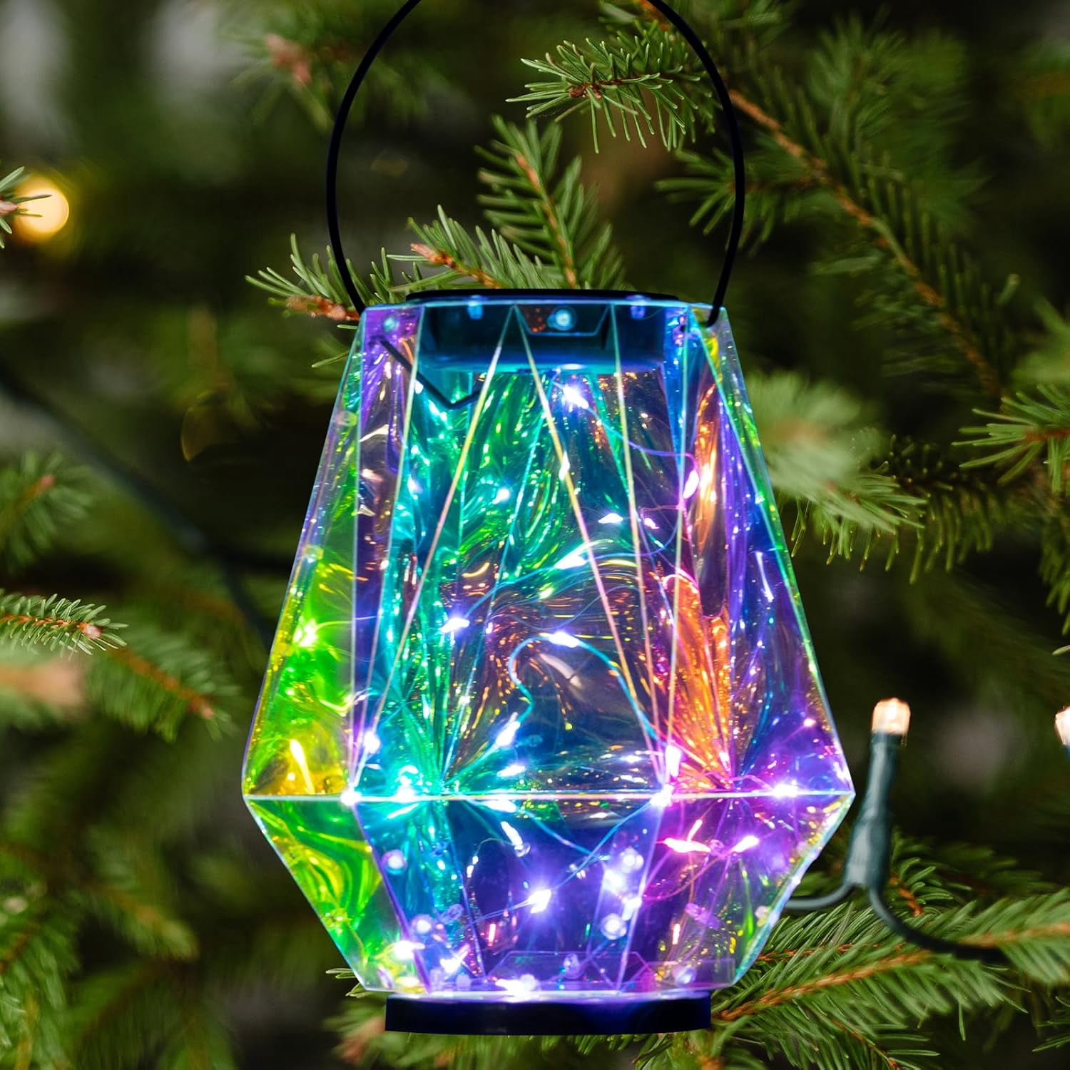 Solar Garden Lanterns with Hanging Hook 3D Crystal Effect Outdoor ...