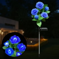 Waterproof Outdoor Solar LED Rose Garden Lights, 5 Rose Flowers for ...